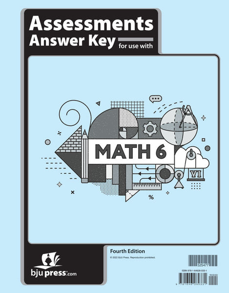 BJU Press Math 6 Assessments Answer Key, 4th Edition | R.O.C.K. Solid ...