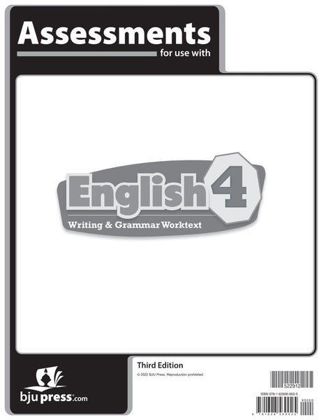 BJU Press English 4 Assessments (Tests), 3rd Edition– R.O.C.K. Solid ...