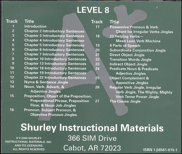 Shurley English Level 8 Introductory CD (Grade 8) | R.O.C.K. Solid Home ...