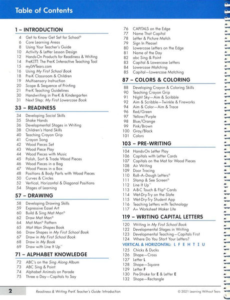 Readiness & Writing Pre-K Teacher's Guide - Handwriting Without Tears ...