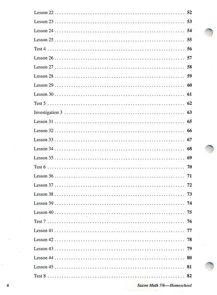 Saxon Math 76 Tests and Worksheets, 4th Edition– R.O.C.K. Solid Home ...
