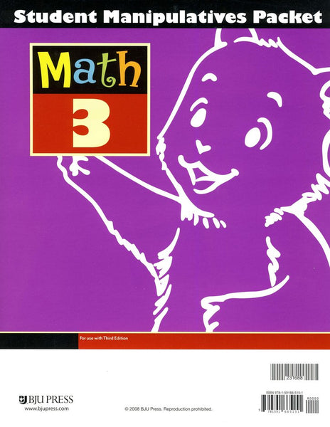 BJU Press Math 3 Student Manipulatives Packet, 3rd Edition | R.O.C.K ...