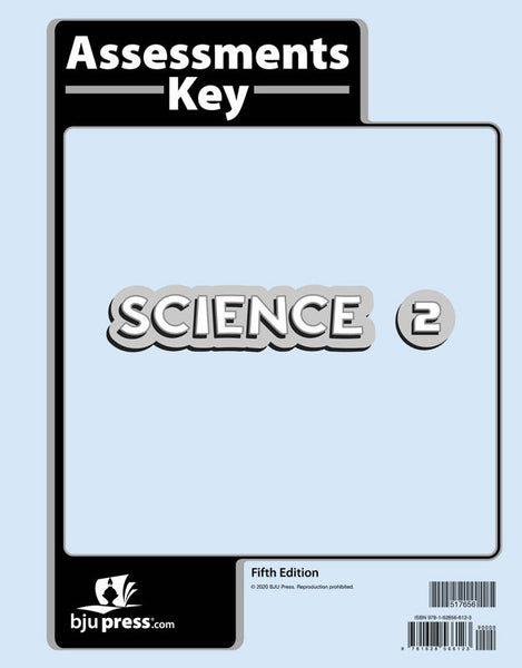 BJU Press Science 2 Assessments Answer Key (Tests Answer Key), 5th ...