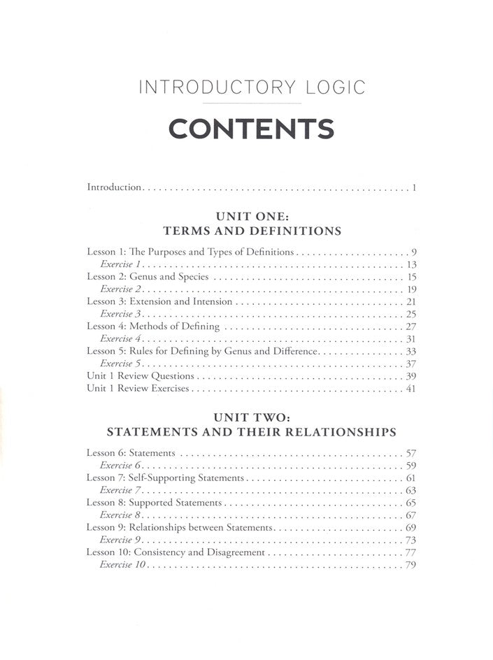 Introductory Logic: The Fundamentals of Thinking Well Student Edition ...