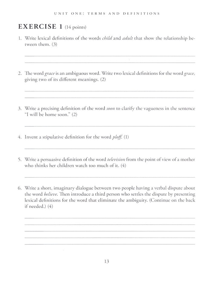 Introductory Logic: The Fundamentals of Thinking Well Student Edition ...
