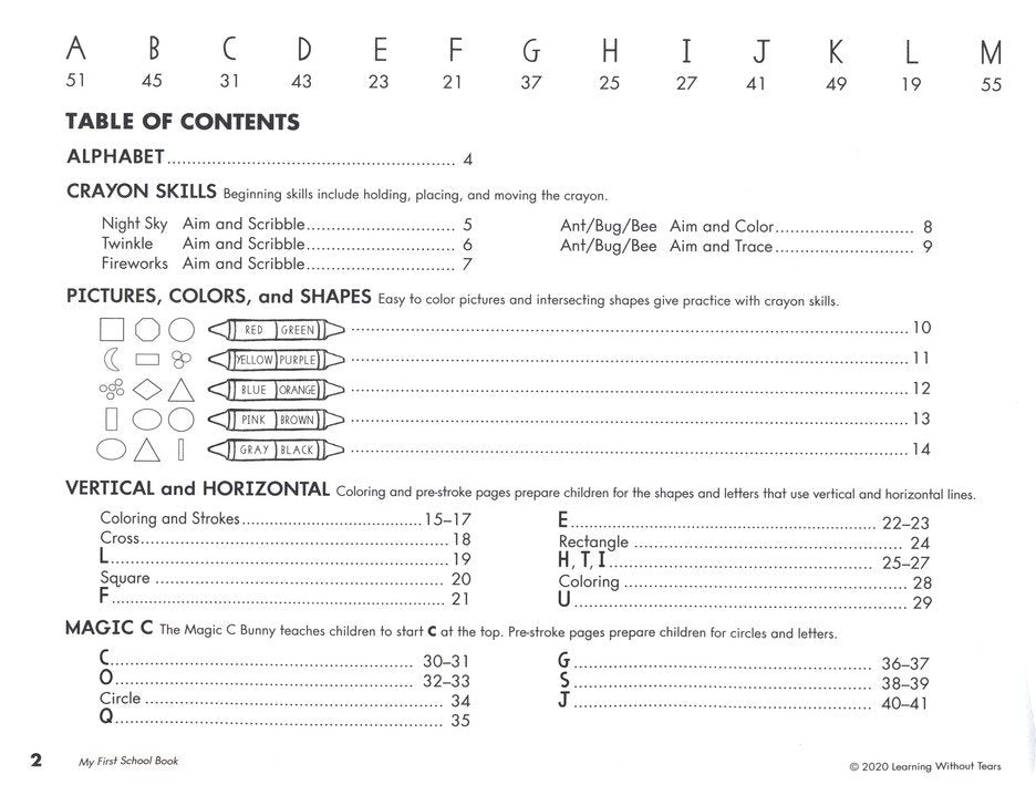My First School Book (Pre-K) - Handwriting Without Tears | R.O.C.K ...