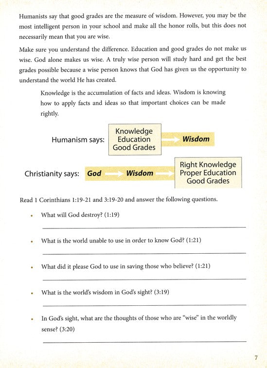 Wise Up: Wisdom in Proverbs Student Manual (Grades 6-8) | R.O.C.K ...
