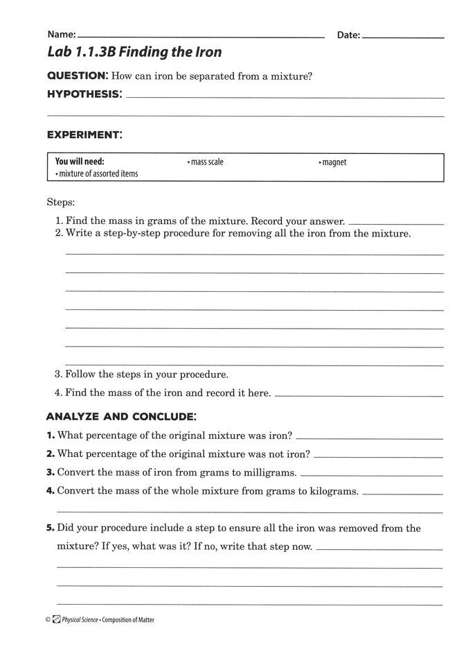 Physical Science Student Lab Manual (Purposeful Design) | R.O.C.K ...
