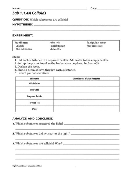 Physical Science Student Lab Manual (Purposeful Design) | R.O.C.K ...