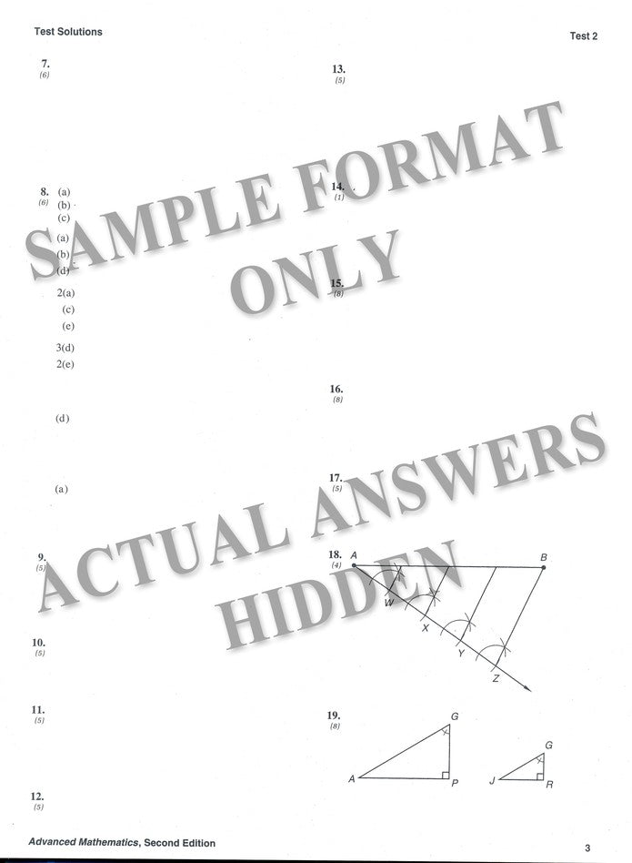 Saxon Math Advanced Math Answer Keys & Tests, 2nd Edition | R.O.C.K ...