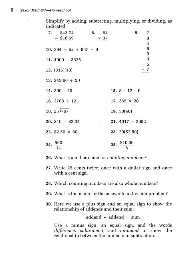 Saxon Math 87 Student Edition, 3rd Edition | R.O.C.K. Solid Home School ...