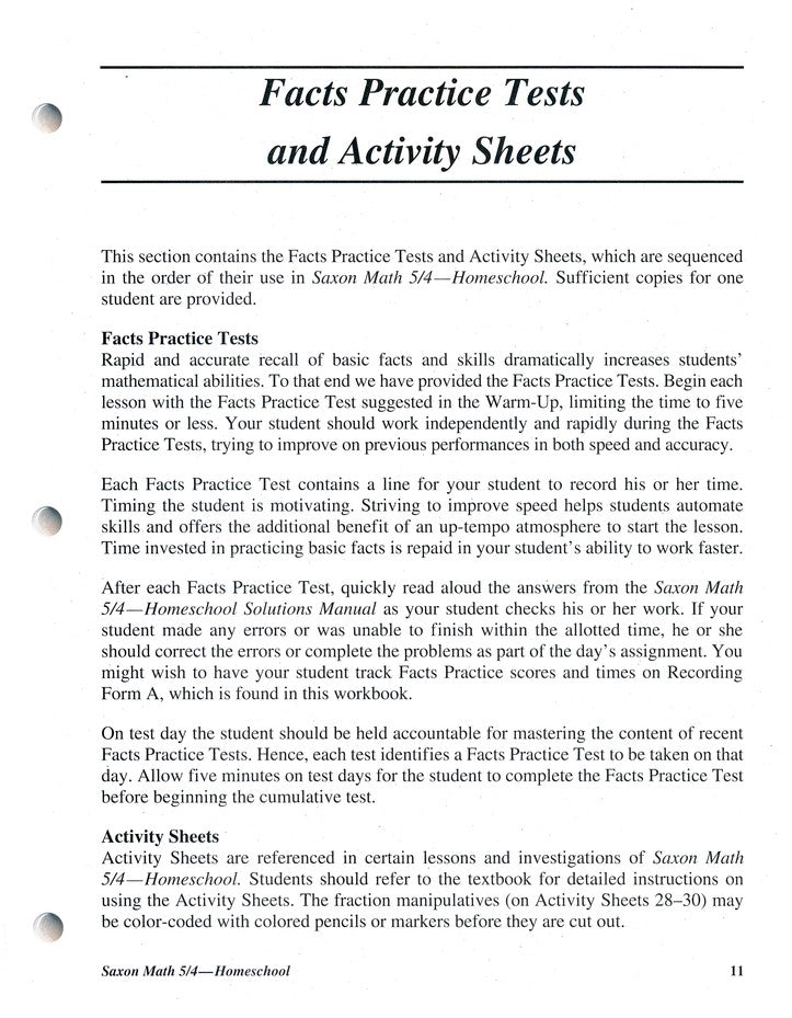 Saxon Math 54 Test and Worksheets, 3rd Edition | R.O.C.K. Solid Home ...