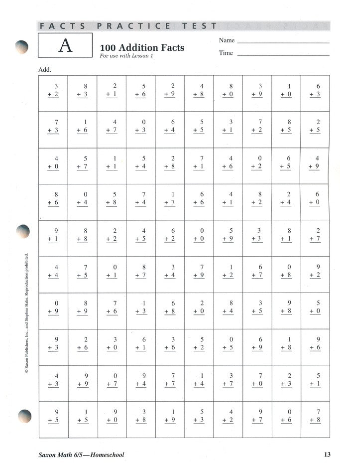 Saxon Math 65 Tests and Worksheets, 3rd Edition | R.O.C.K. Solid Home ...
