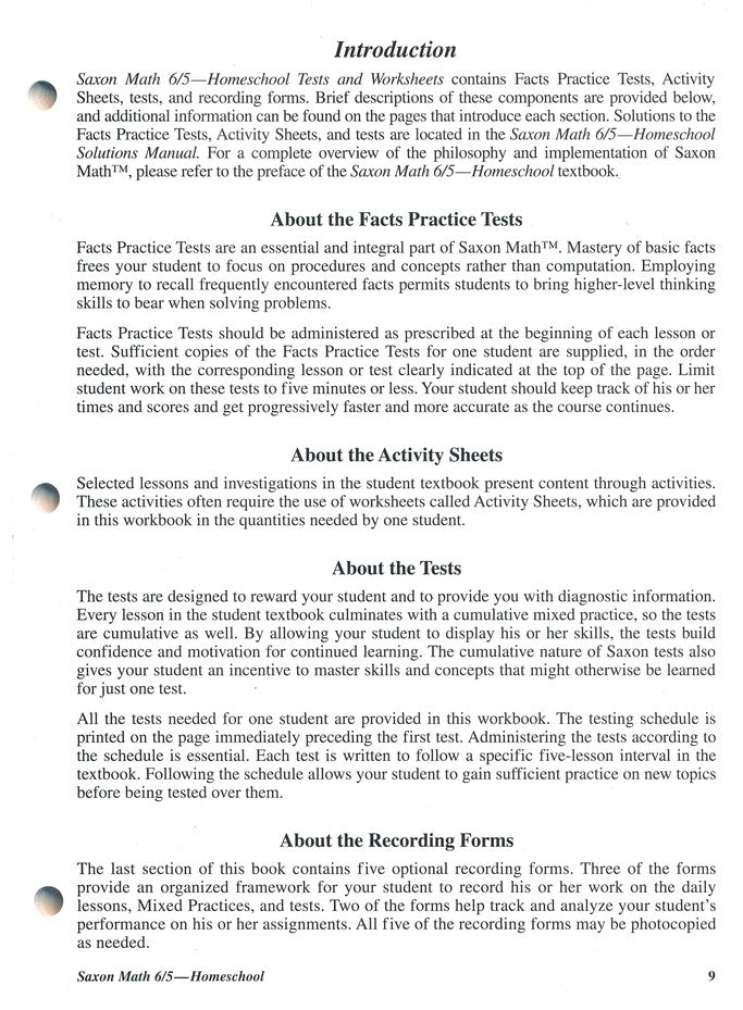 Saxon Math 65 Tests and Worksheets, 3rd Edition | R.O.C.K. Solid Home ...