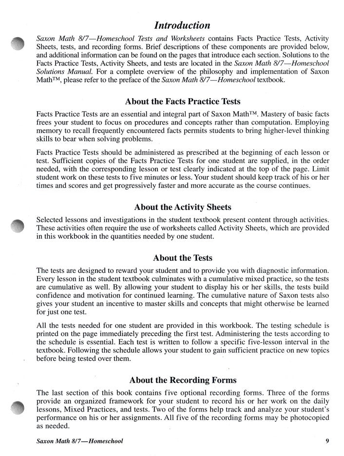 Saxon Math 87 Tests and Worksheets, 3rd Edition | R.O.C.K. Solid Home ...