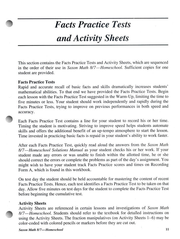 Saxon Math 87 Tests and Worksheets, 3rd Edition | R.O.C.K. Solid Home ...