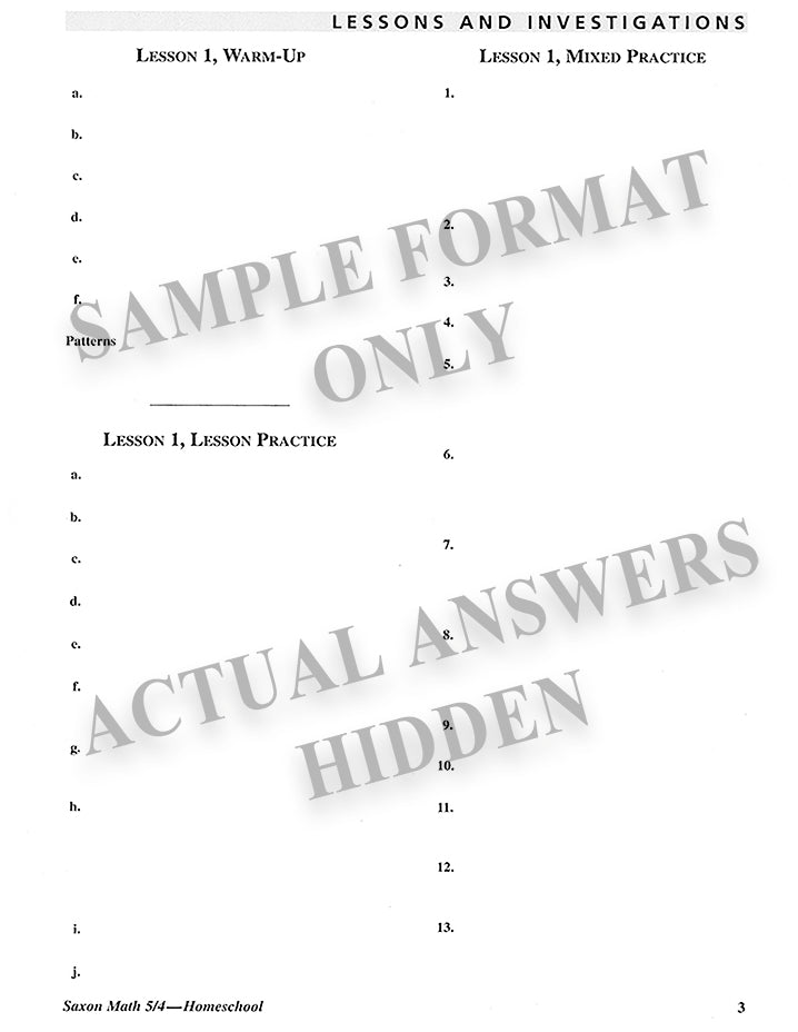 Saxon Math 54 Solutions Manual, 3rd Edition | R.O.C.K. Solid Home ...