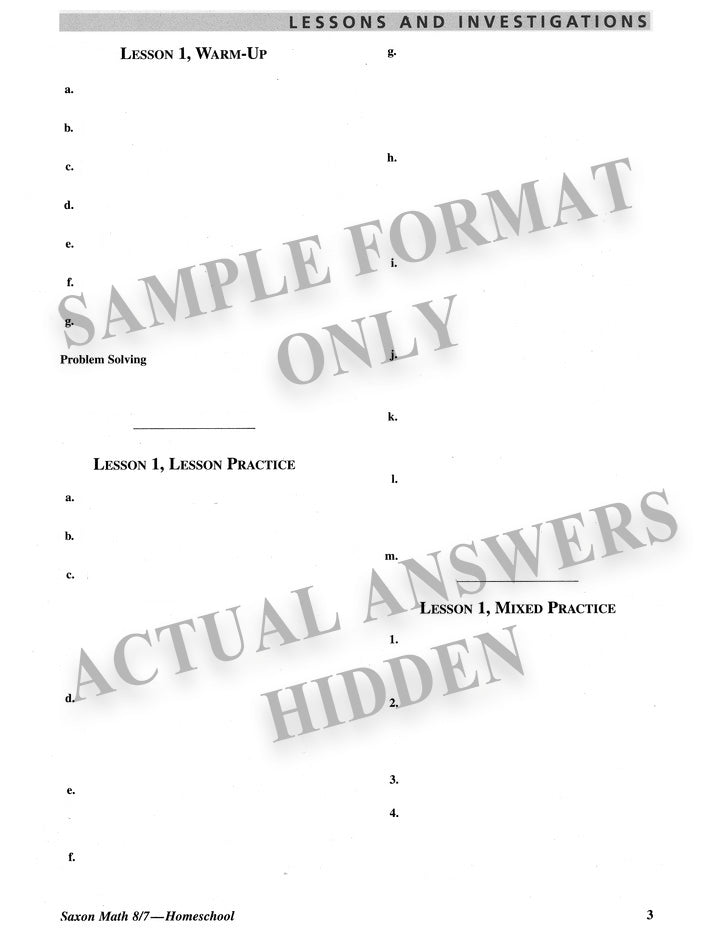 Saxon Math 87 Solutions Manual, 3rd Edition | R.O.C.K. Solid Home ...