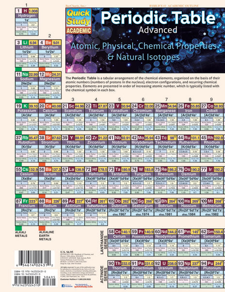 Quick Study Periodic Table: Advanced | R.O.C.K. Solid Home School Books