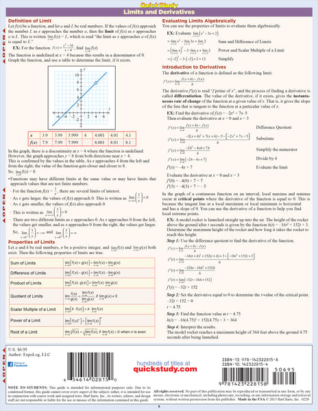 Quick Study Pre-Calculus | R.O.C.K. Solid Home School Books