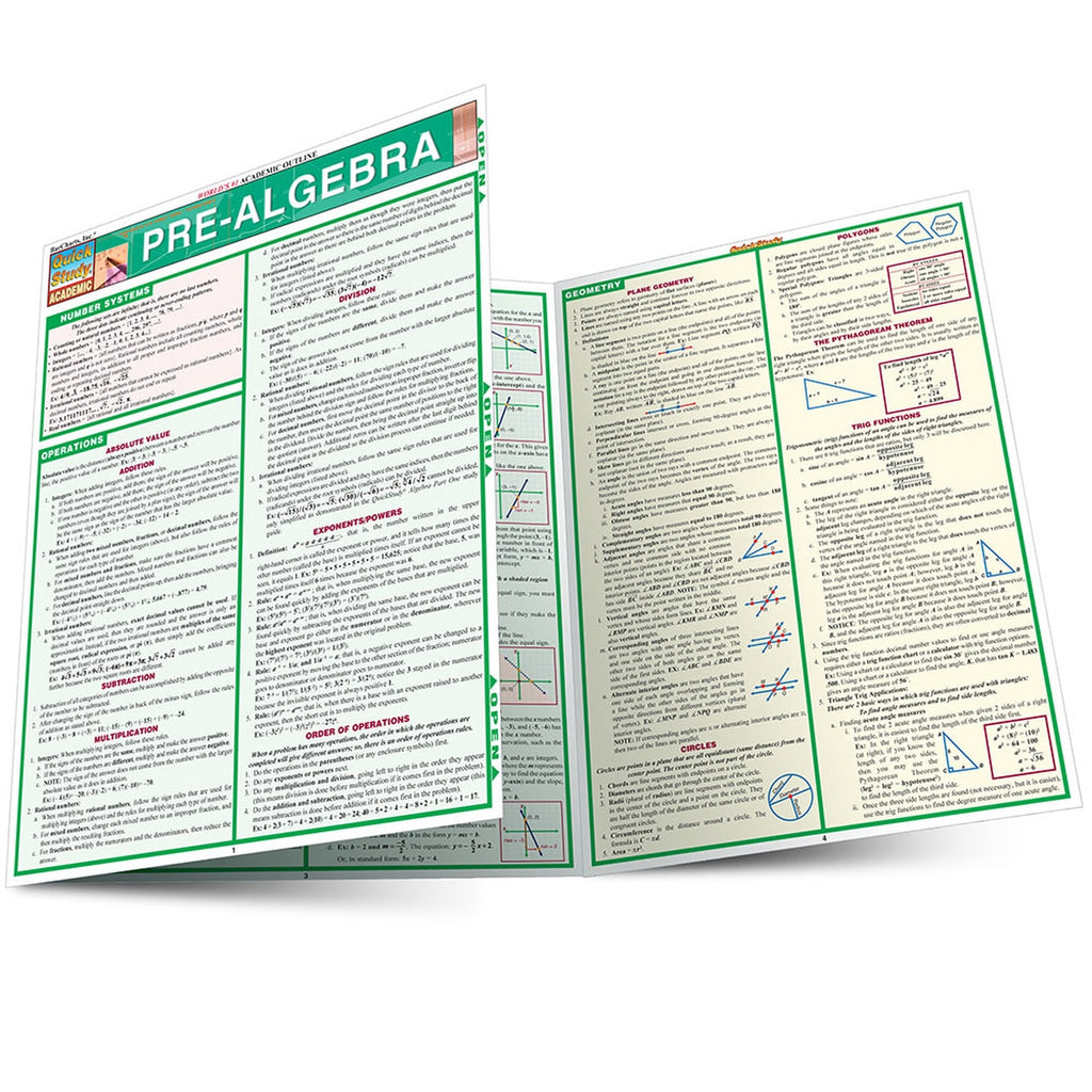 Quick Study Pre-Algebra | R.O.C.K. Solid Home School Books