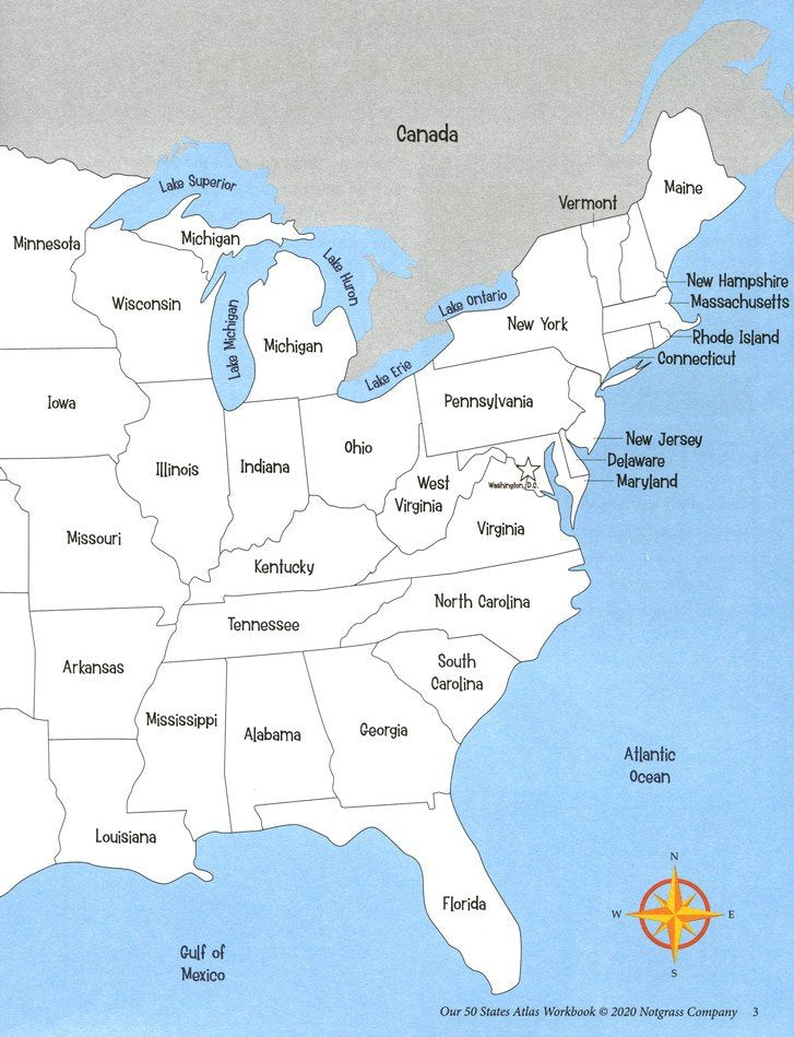 Our 50 States Atlas Workbook | R.O.C.K. Solid Home School Books