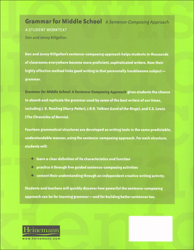 Grammar for Middle School: A Sentence-Composing Approach | R.O.C.K ...