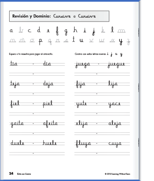 Exito con Cursiva (Cursive Success 2022 Student Workbook in SPANISH ...